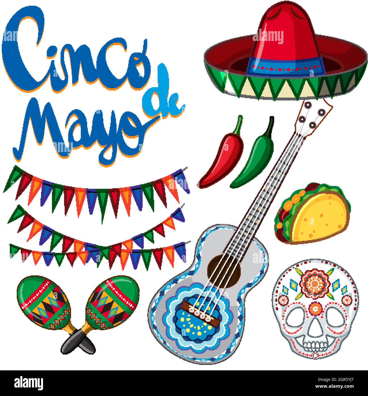 Clothing items cartoon design Cut Out Stock Images & Pictures - Alamy