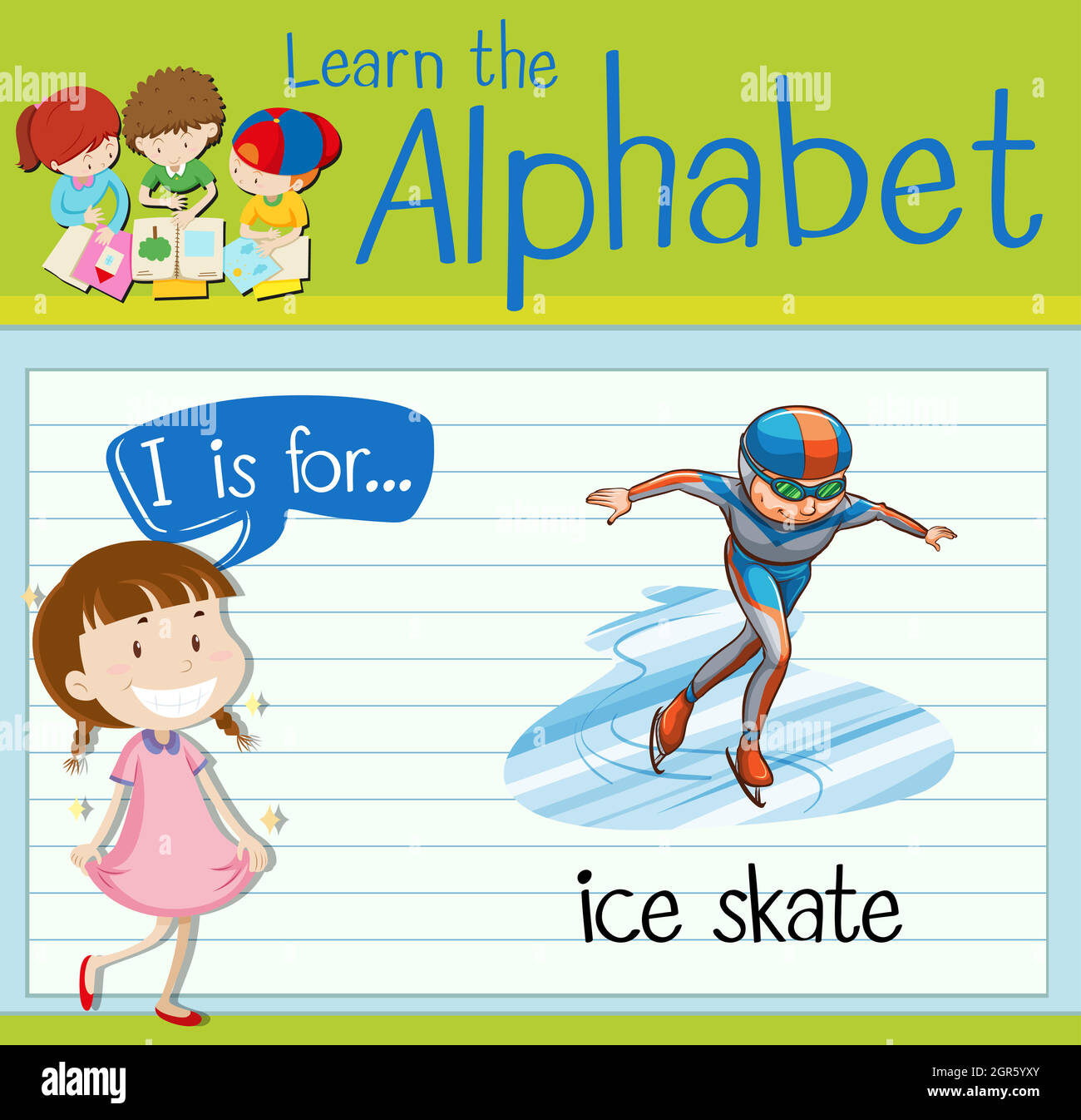Kids learning how to skate Stock Vector Images - Alamy