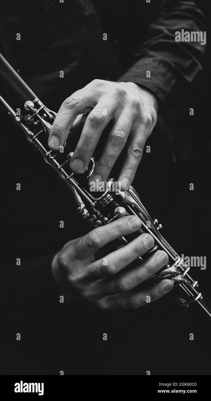 Man playing bass saxophone hi-res stock photography and images - Alamy