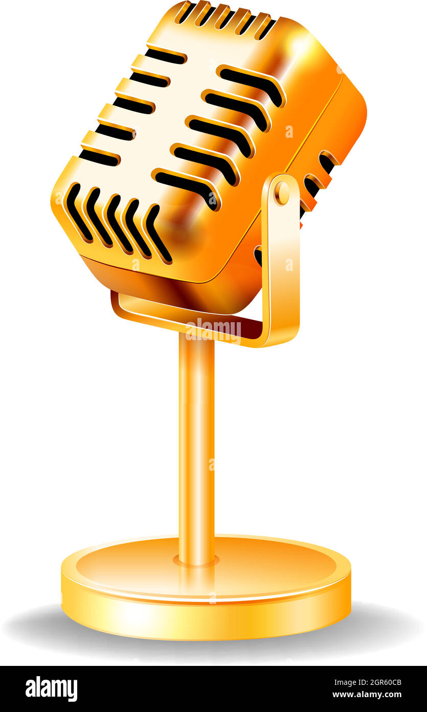 Golden microphone hi-res stock photography and images - Alamy