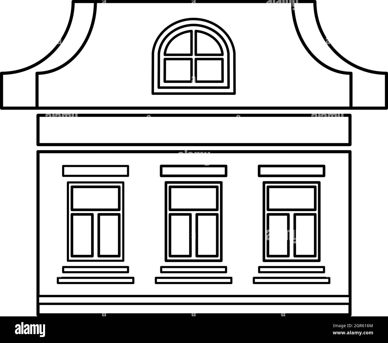 One house roof icon outline Stock Vector Images - Alamy