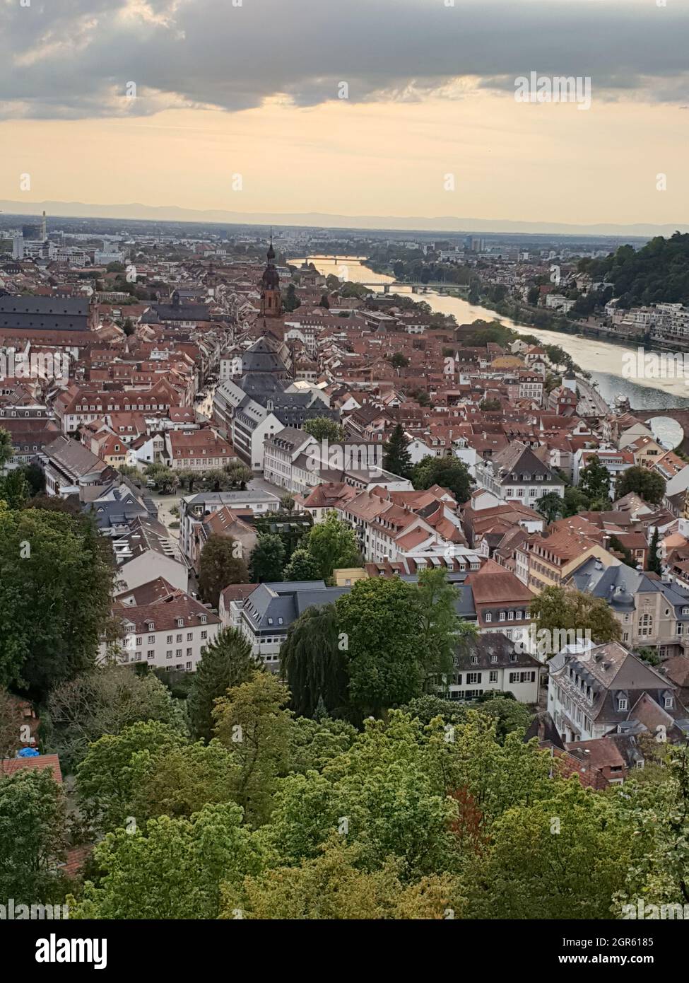Aerial view of Heidelberg city in the evening Stock Photo - Alamy