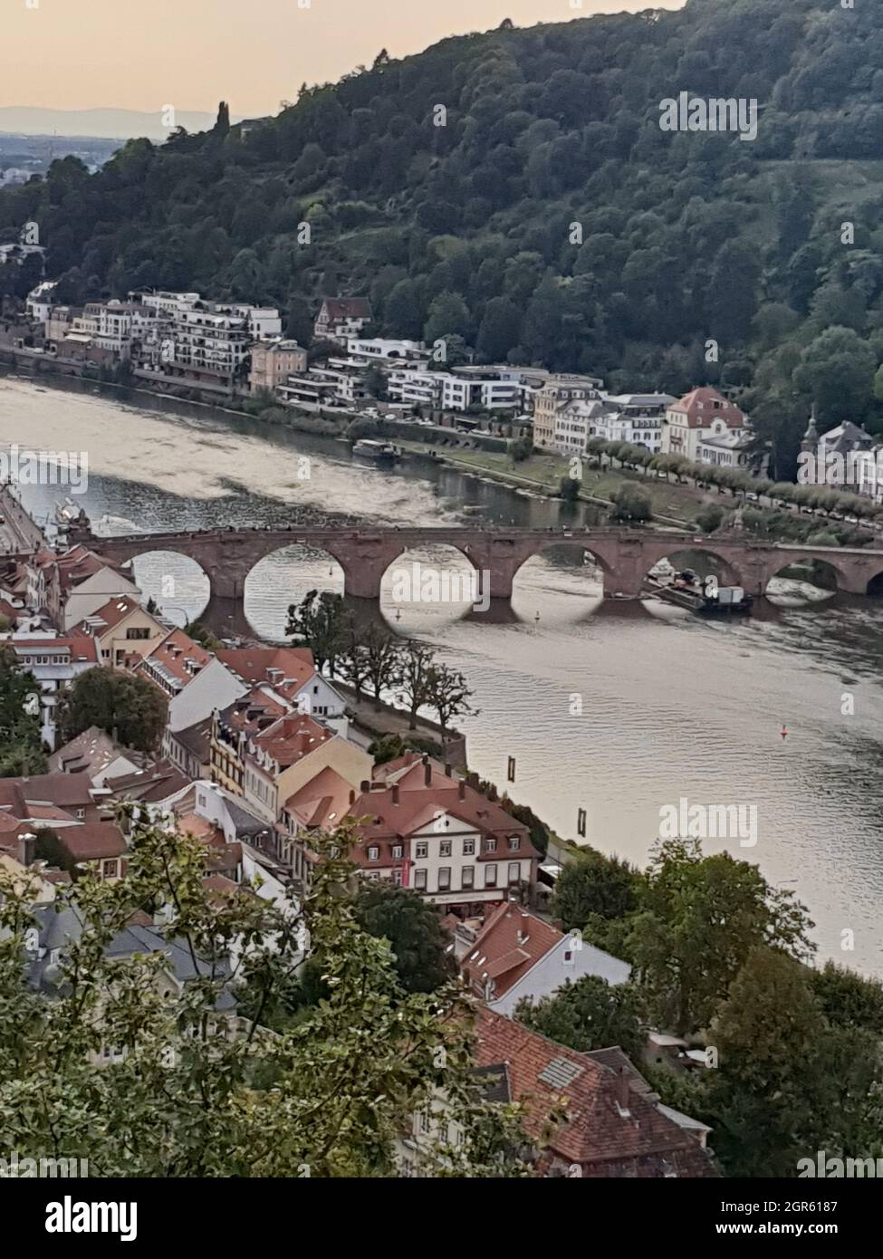 Aerial view of Heidelberg city in the evening Stock Photo - Alamy