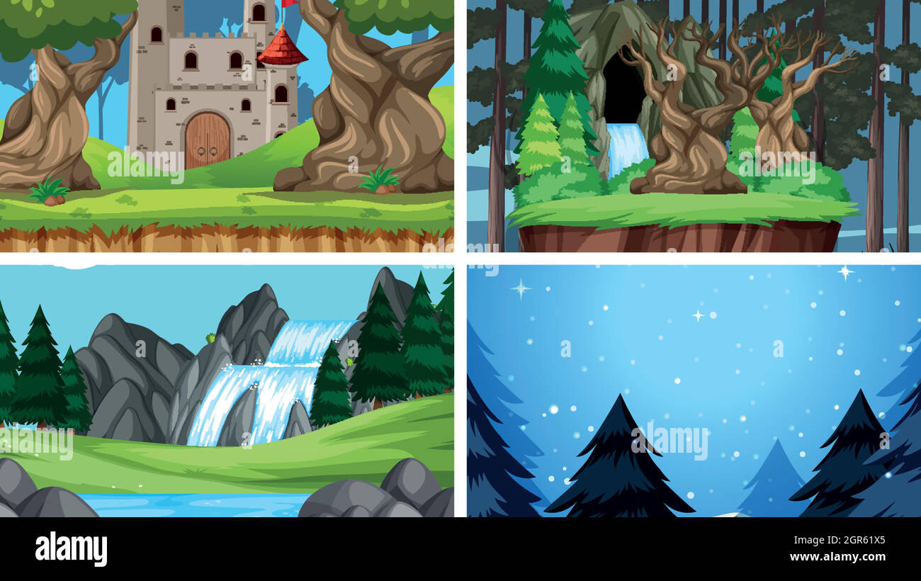 Set of nature landscape Stock Vector Image & Art - Alamy