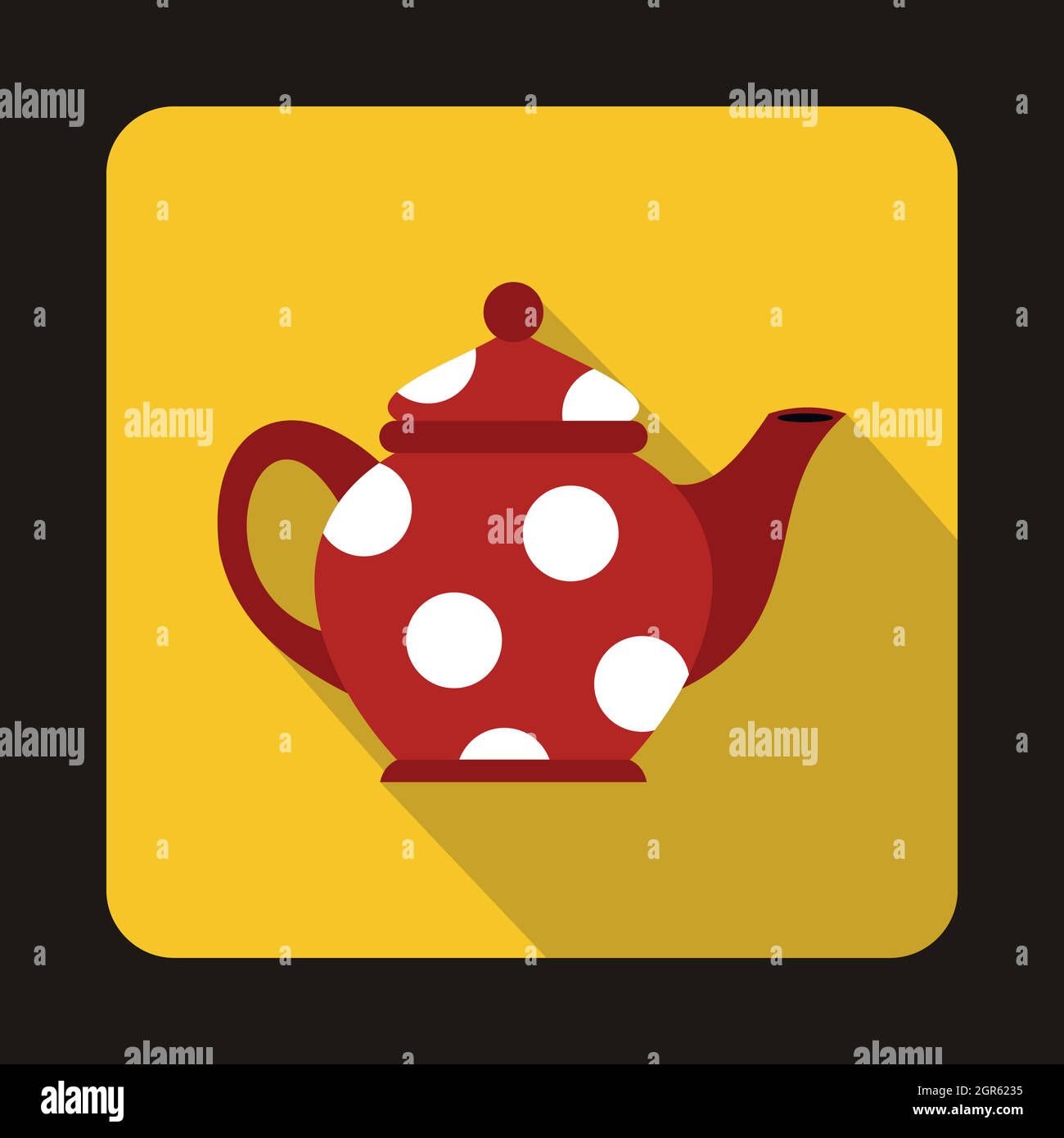 Red spotty teapot icon, flat style Stock Vector Image & Art - Alamy