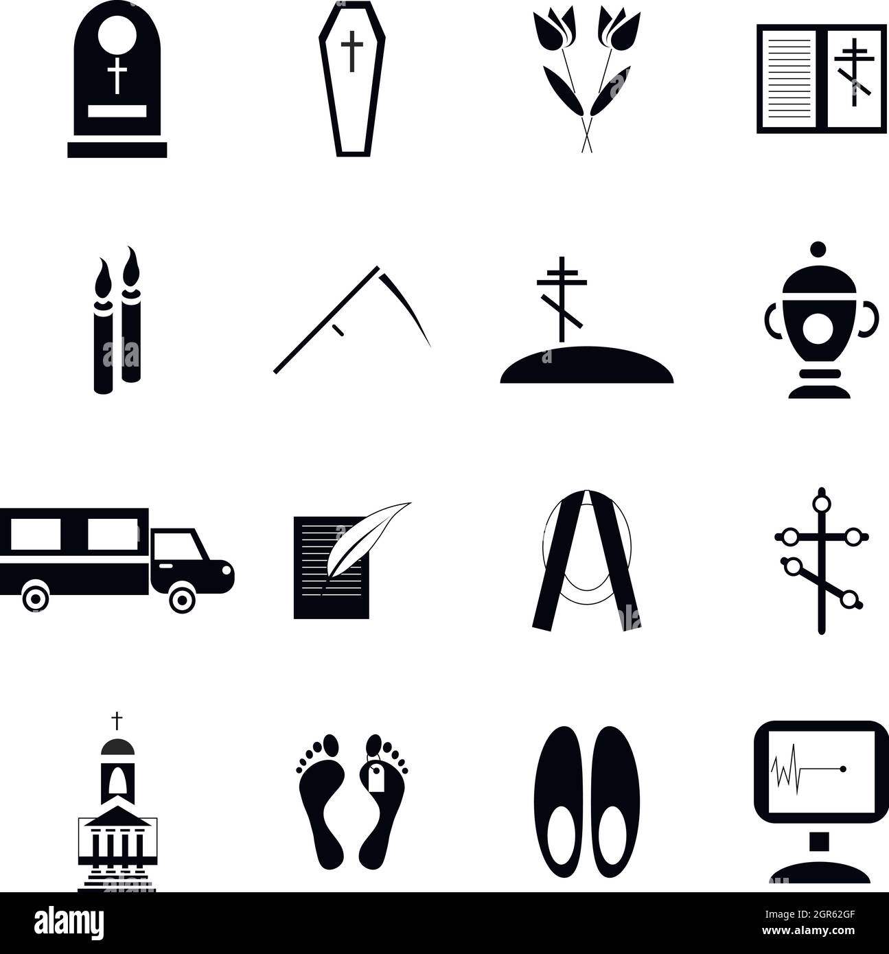 Death and funeral icons set, simple style Stock Vector Image & Art - Alamy