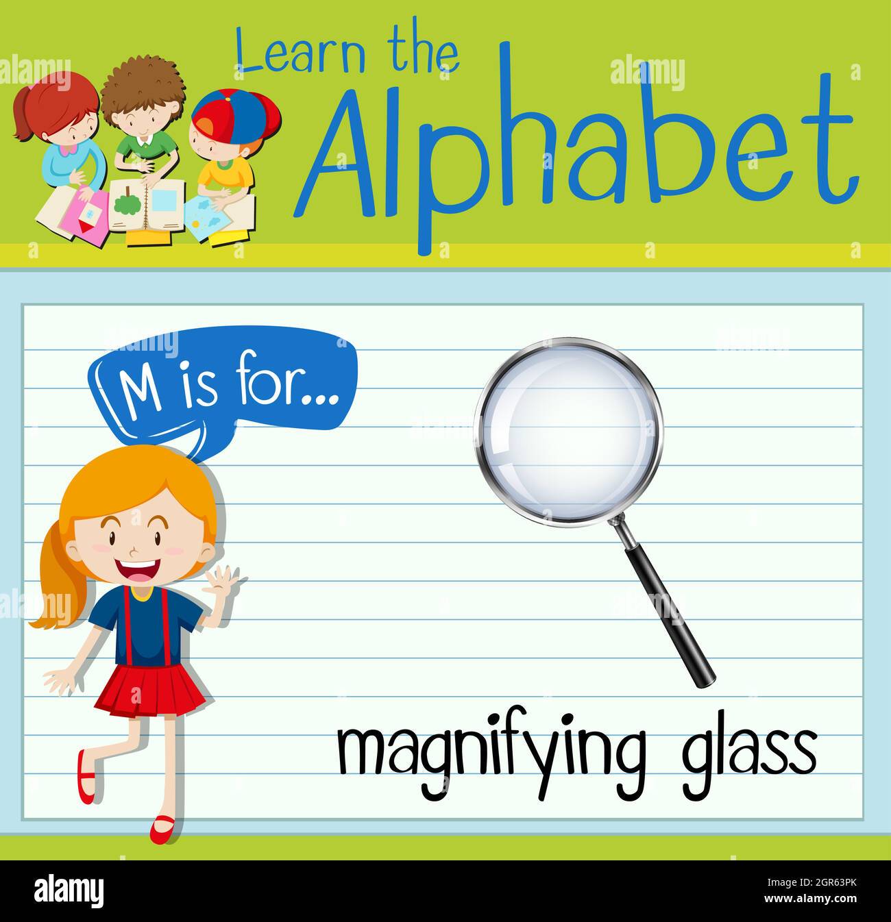 Flashcard letter M is for magnifying glass Stock Vector Image & Art - Alamy