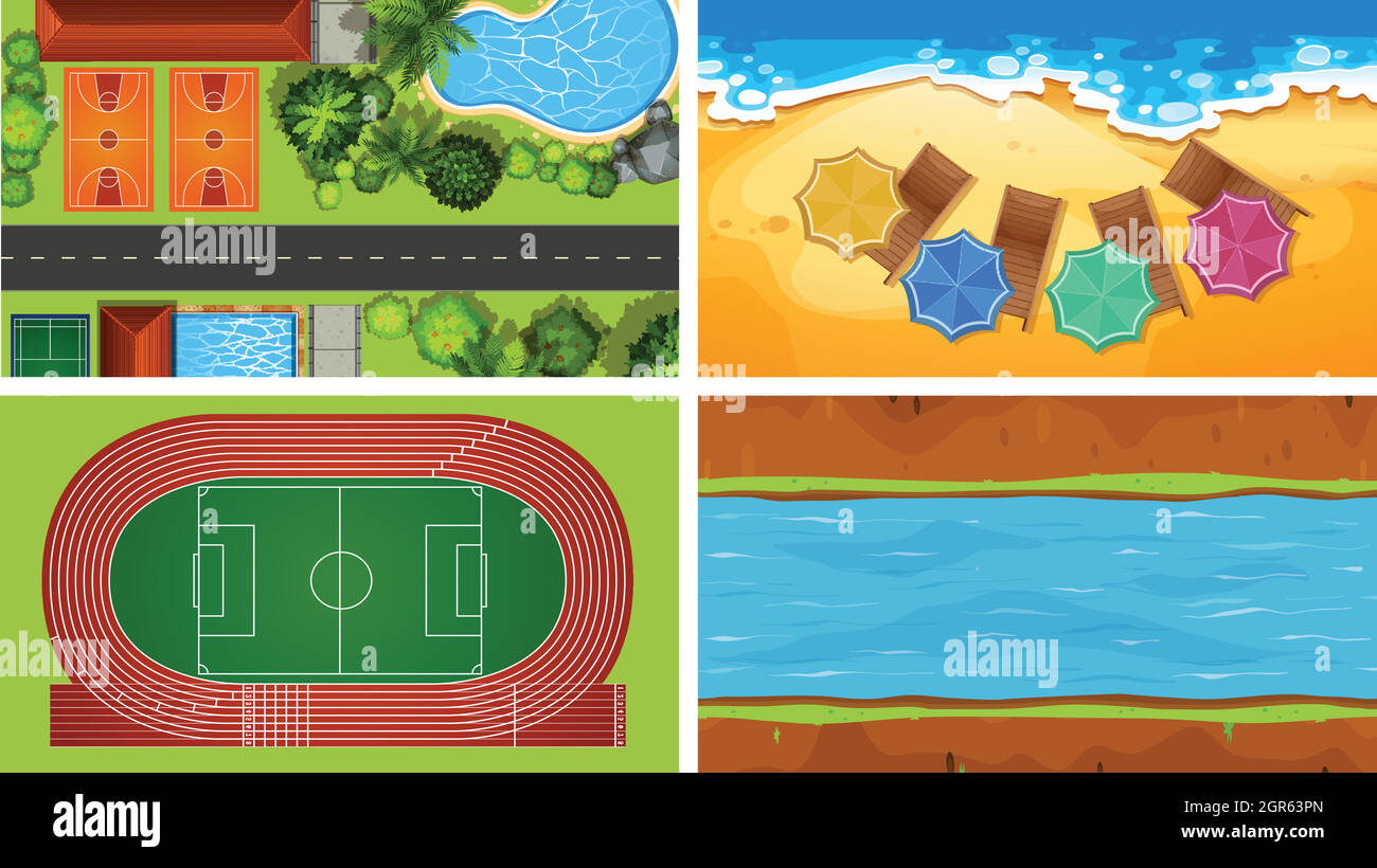 Water aerial view Stock Vector Images - Alamy