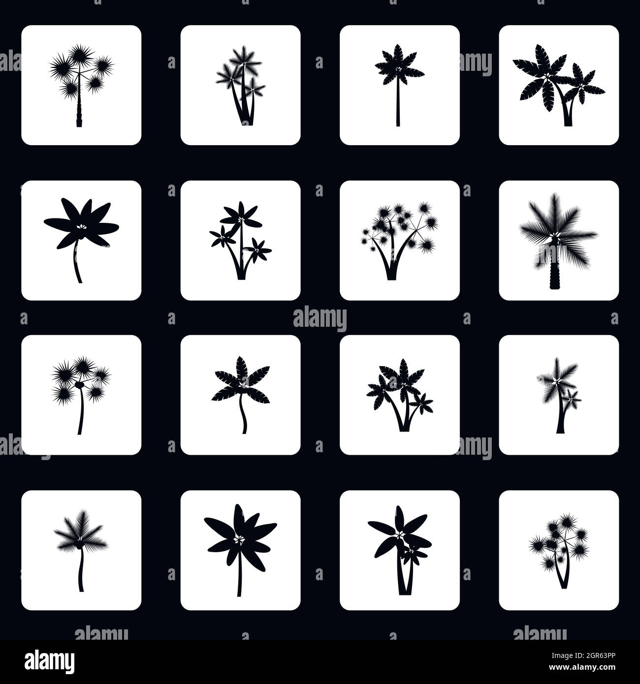 Palm icons set, simple style Stock Vector Image & Art - Alamy