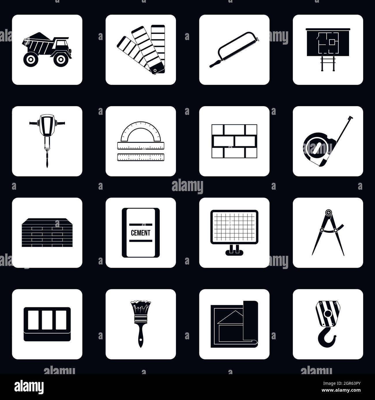 Building construction collection icons hi-res stock photography and ...