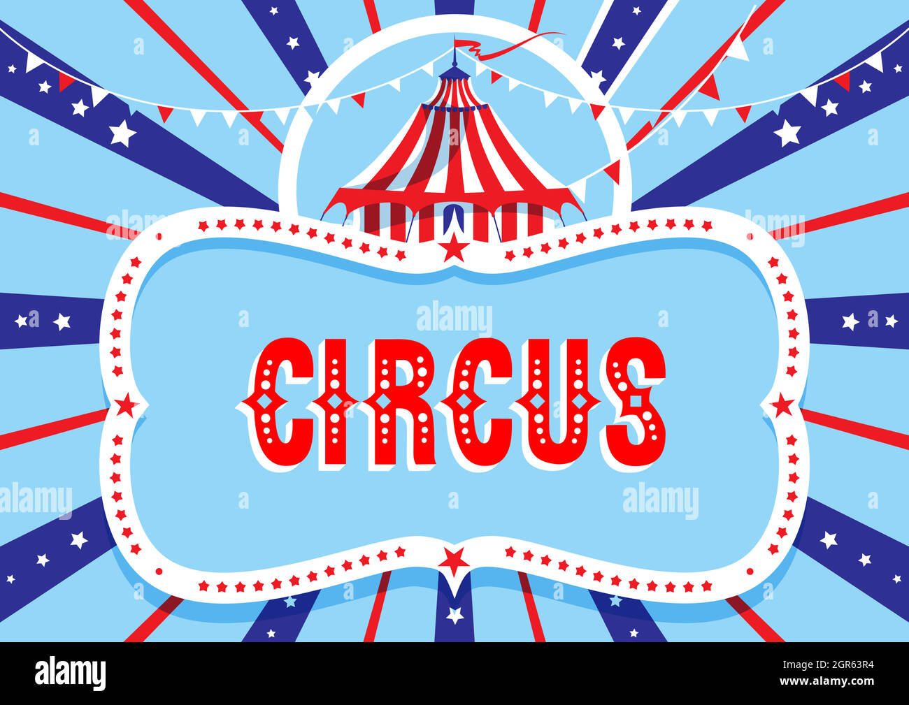 Horizontal entertainment poster template with tent for circus, fanfair ...