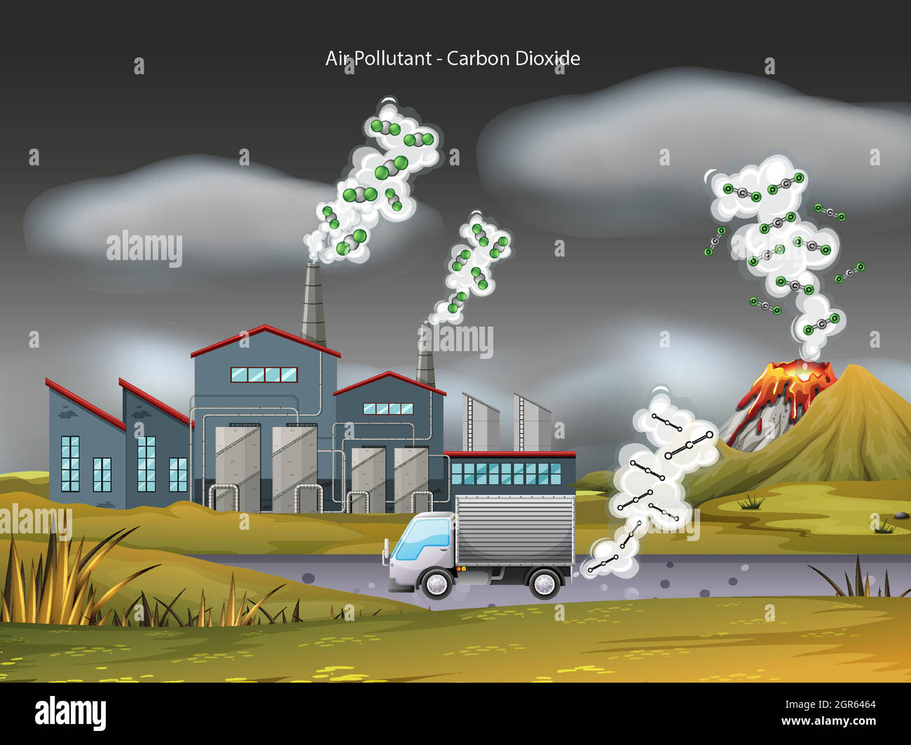 Air pollution with factory and car Stock Vector Image & Art - Alamy
