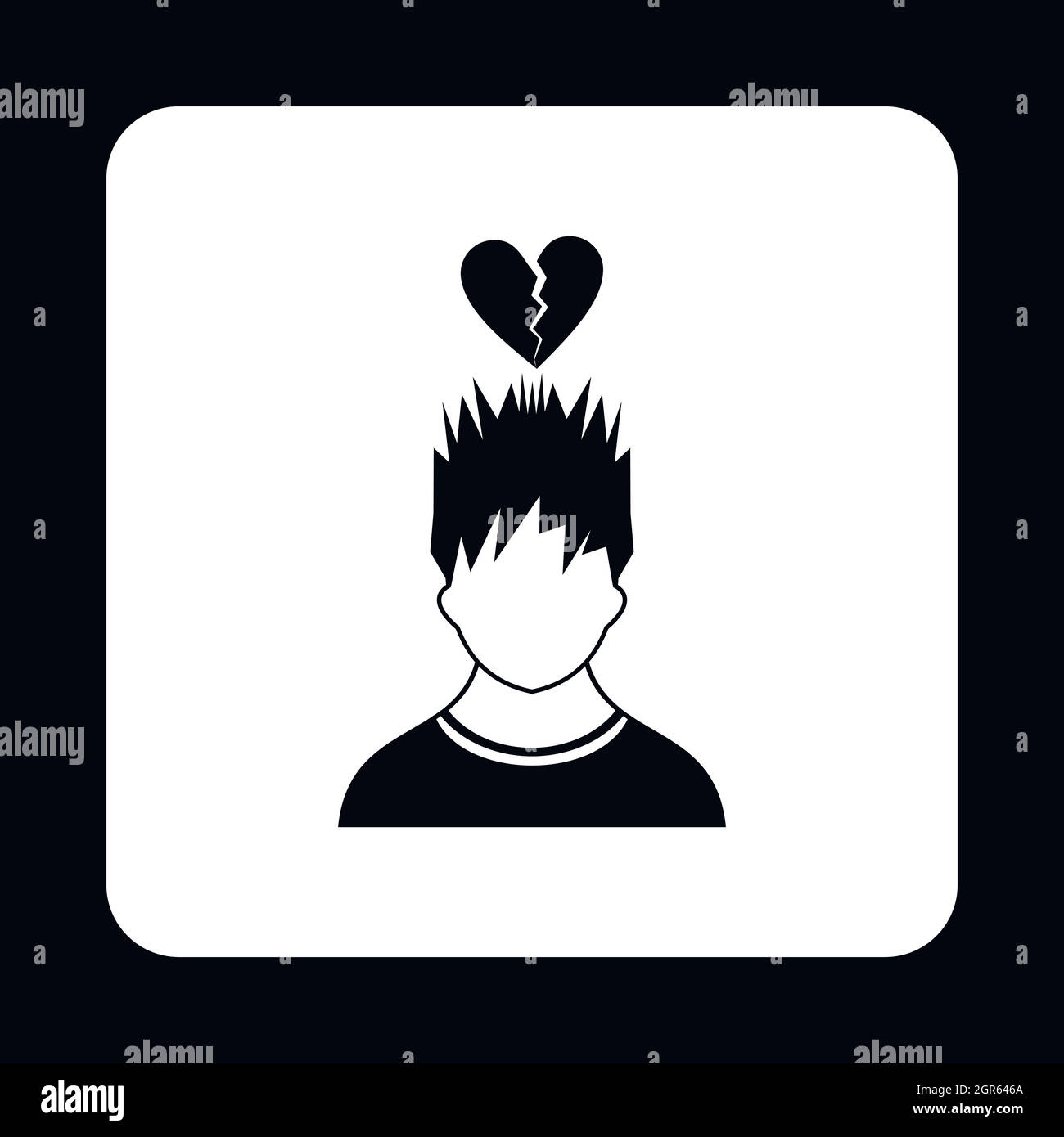 Man and broken heart icon, simple style Stock Vector Image & Art - Alamy