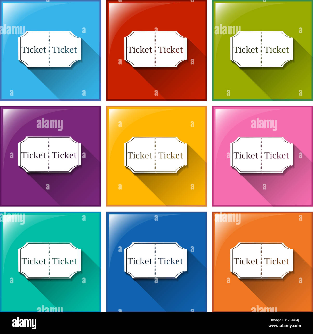 Buttons with tickets Stock Vector Image & Art - Alamy