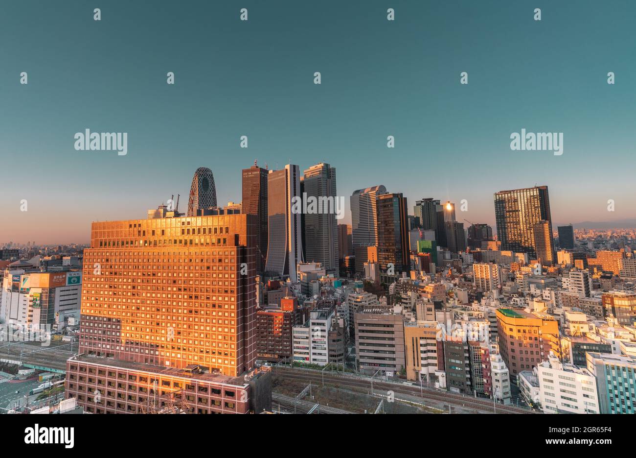 Top view of the buildings and skyscrapers of an urban and modern city ...
