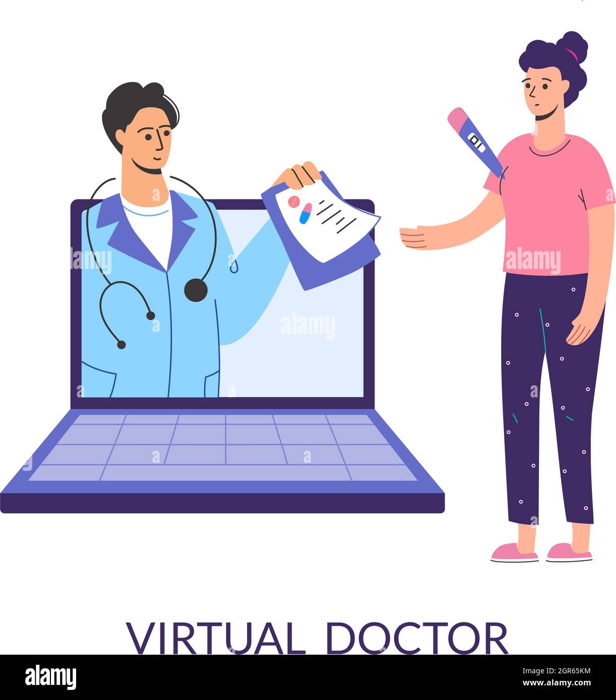 Doctor Using Mobile Phone Stock Vector Images - Alamy