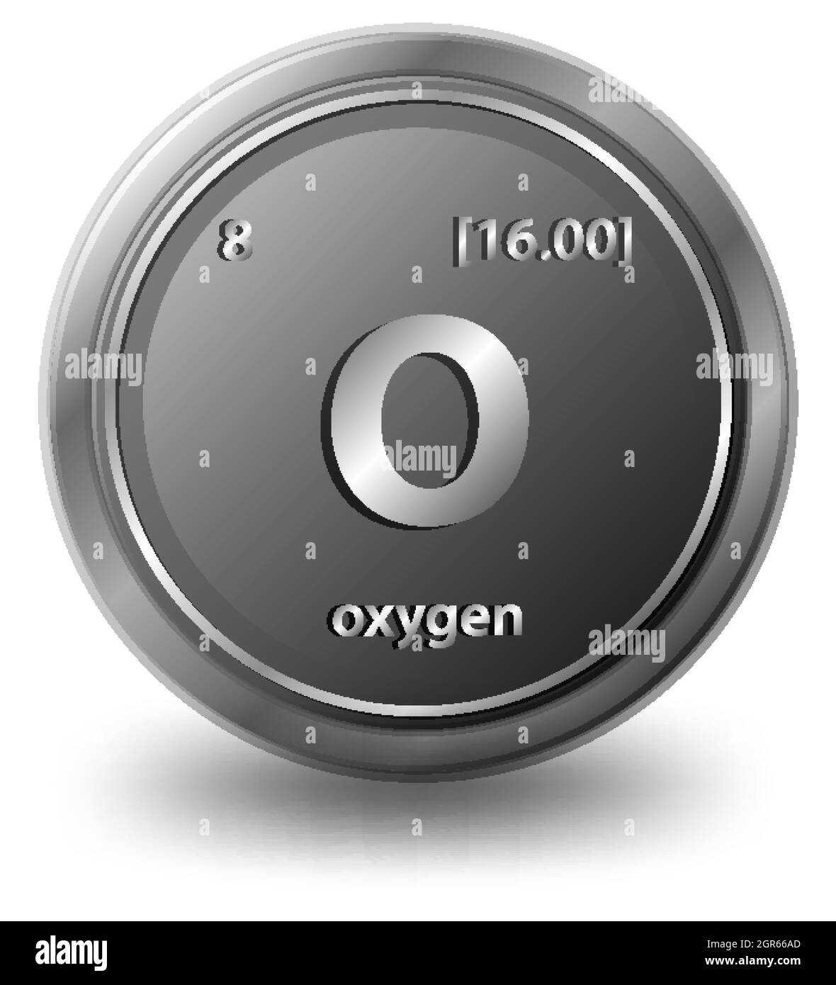 Oxygen chemical element. Chemical symbol with atomic number and atomic ...