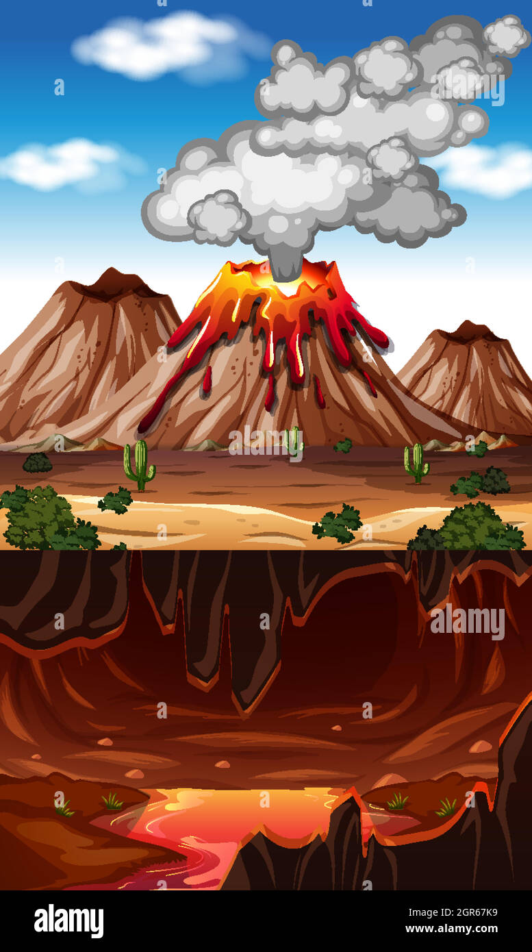 Fantasy volcano Stock Vector Images - Alamy