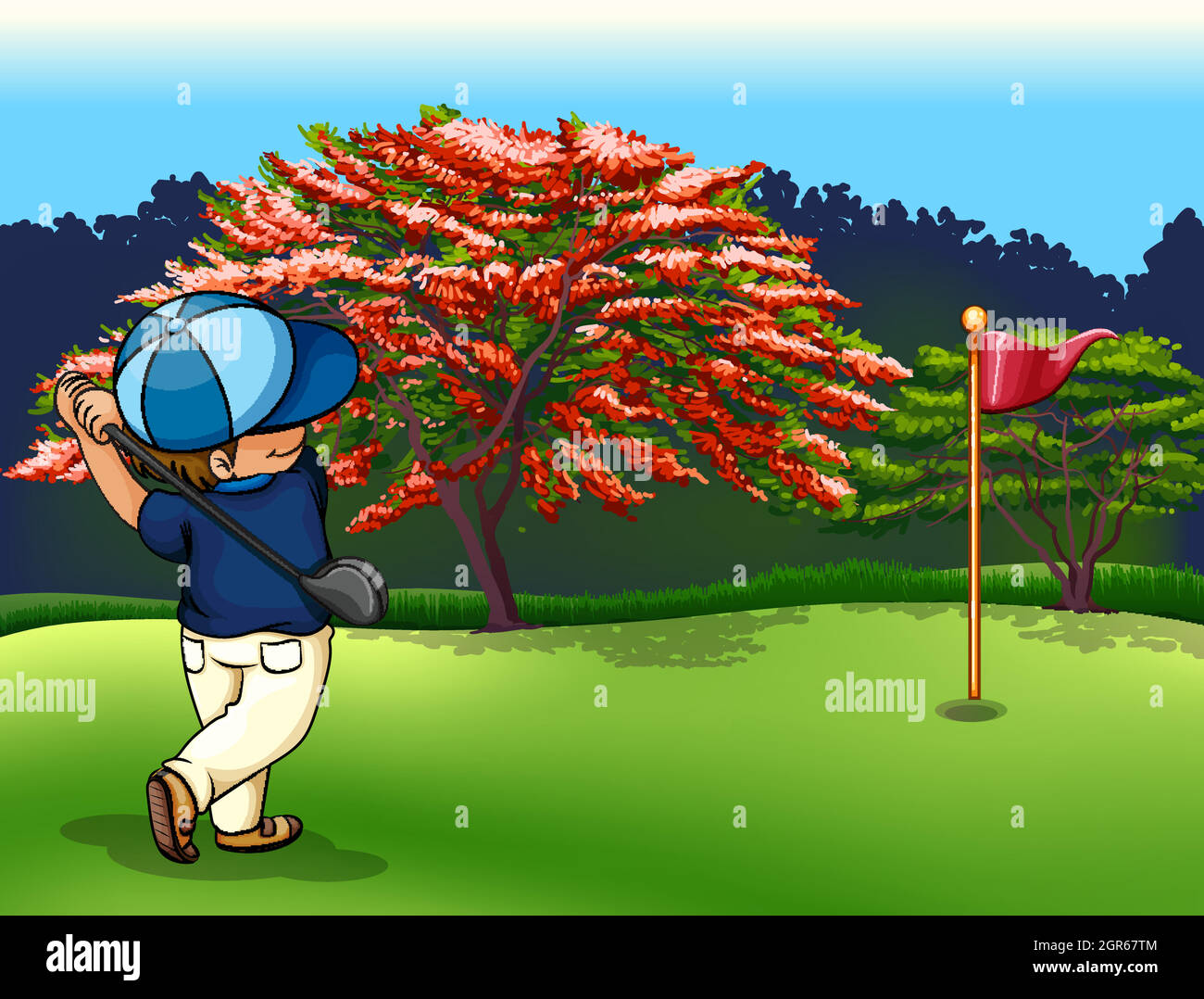 Golf cartoon hole in one Stock Vector Images - Alamy