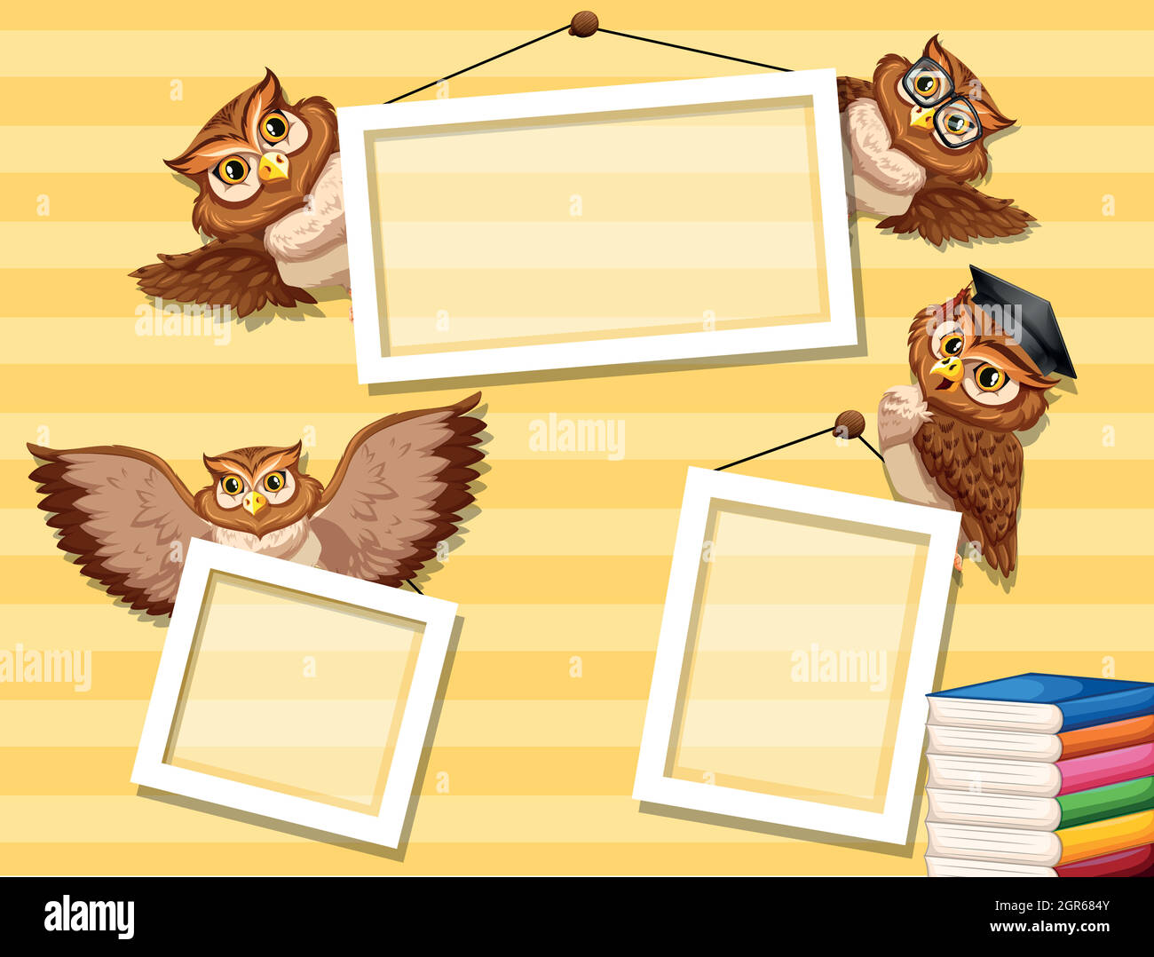 Owl on photo frame Stock Vector Image & Art - Alamy
