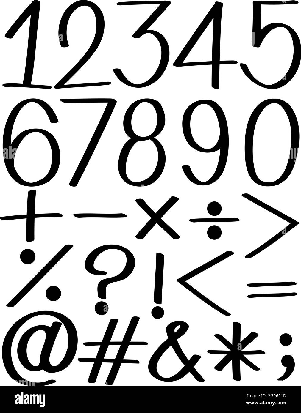 Number fonts Black and White Stock Photos & Images - Alamy