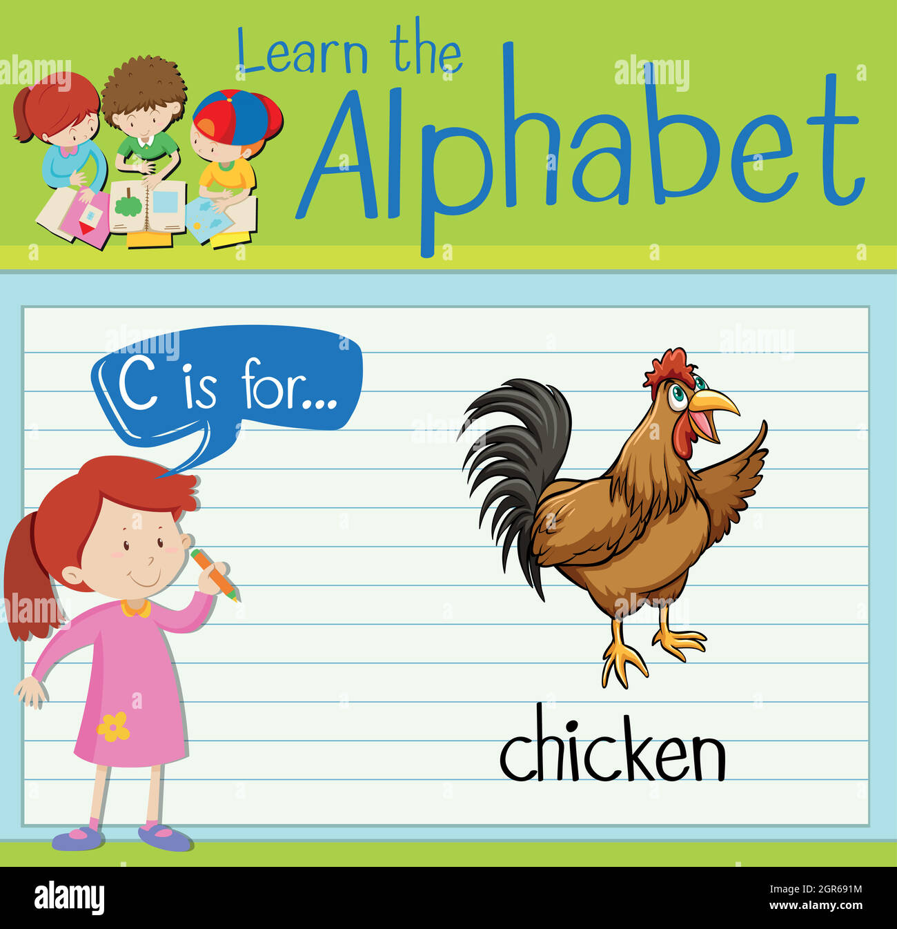 Flashcard letter C is for chicken Stock Vector Image & Art - Alamy