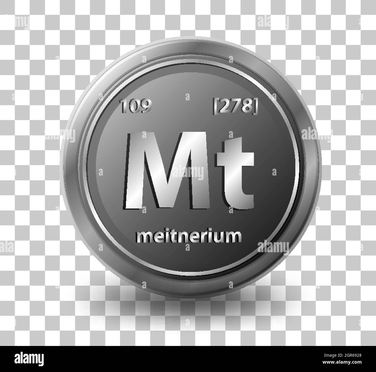 Meitnerium chemical element. Chemical symbol with atomic number and ...