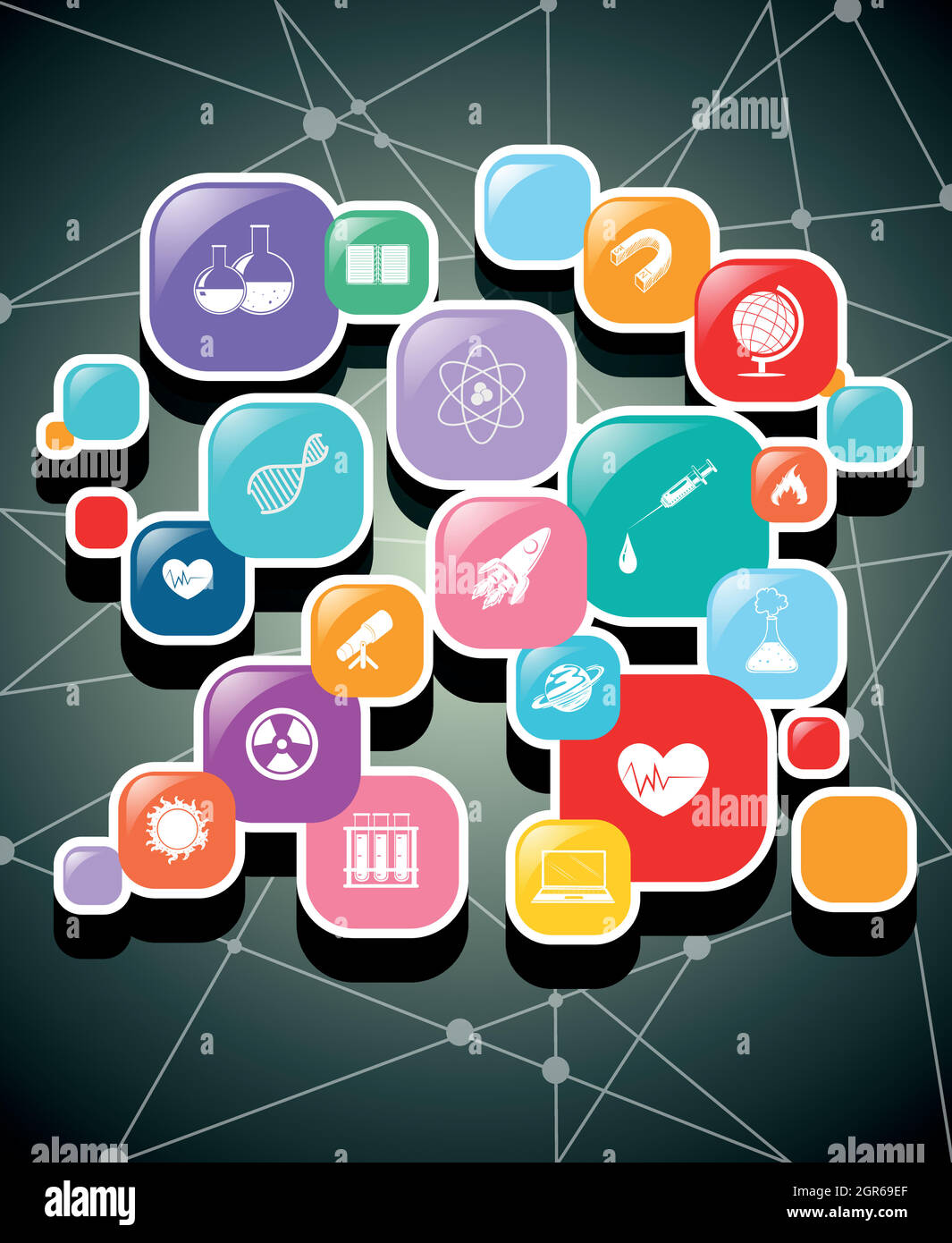 Infographic with science and technology symbols Stock Vector Image ...