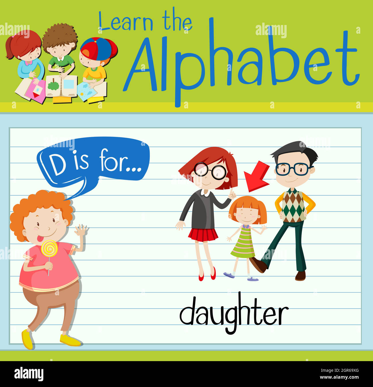 Flashcard letter D is for daughter Stock Vector Image & Art - Alamy
