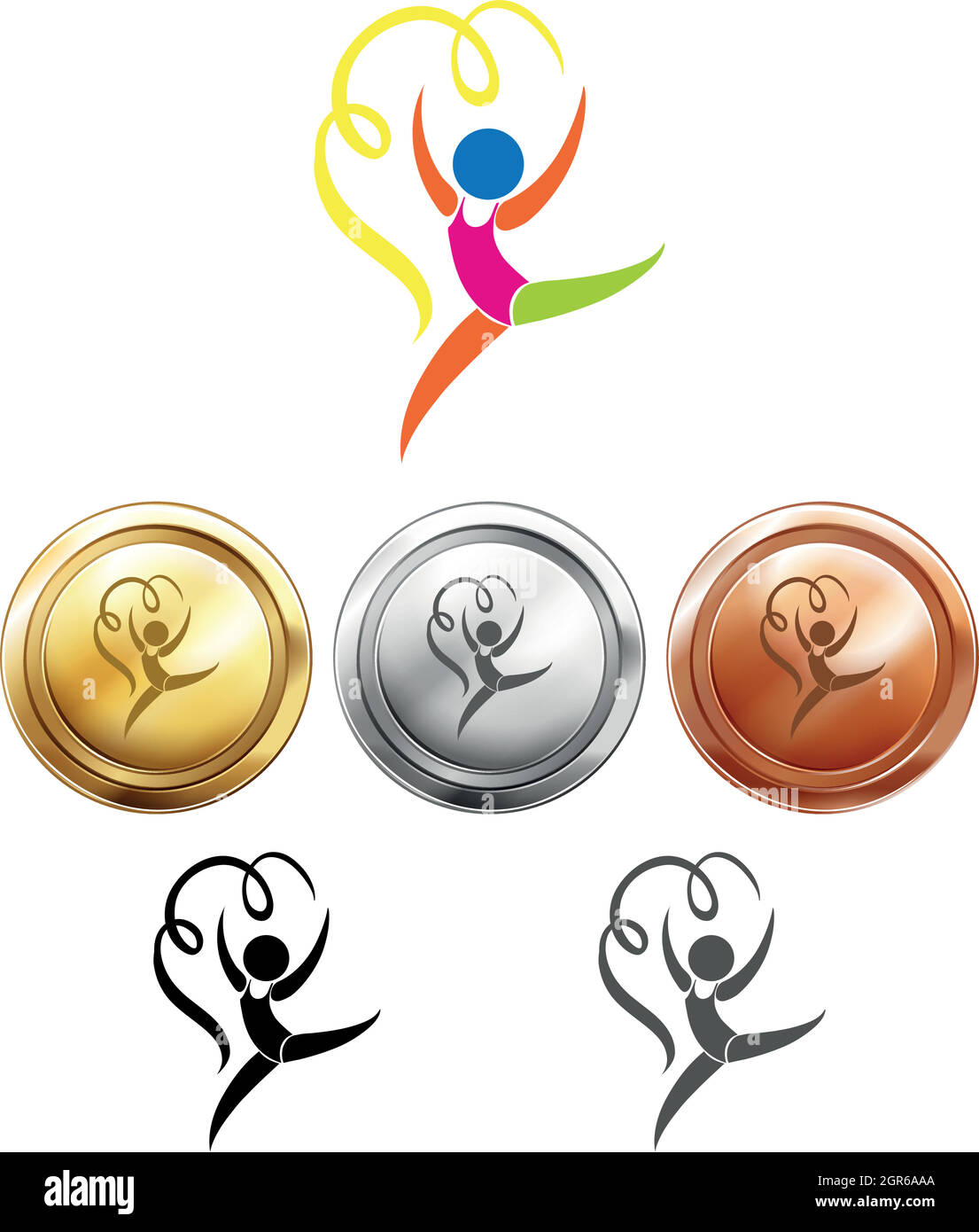 Sport medals and gymnastics with ribbon Stock Vector Image & Art - Alamy