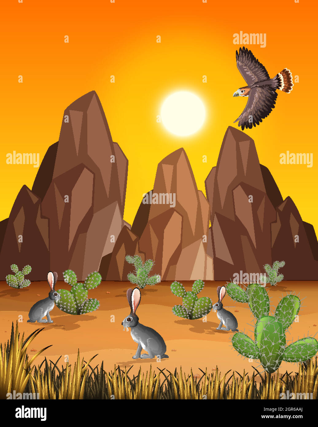 Wild desert landscape at daytime scene Stock Vector Image & Art - Alamy