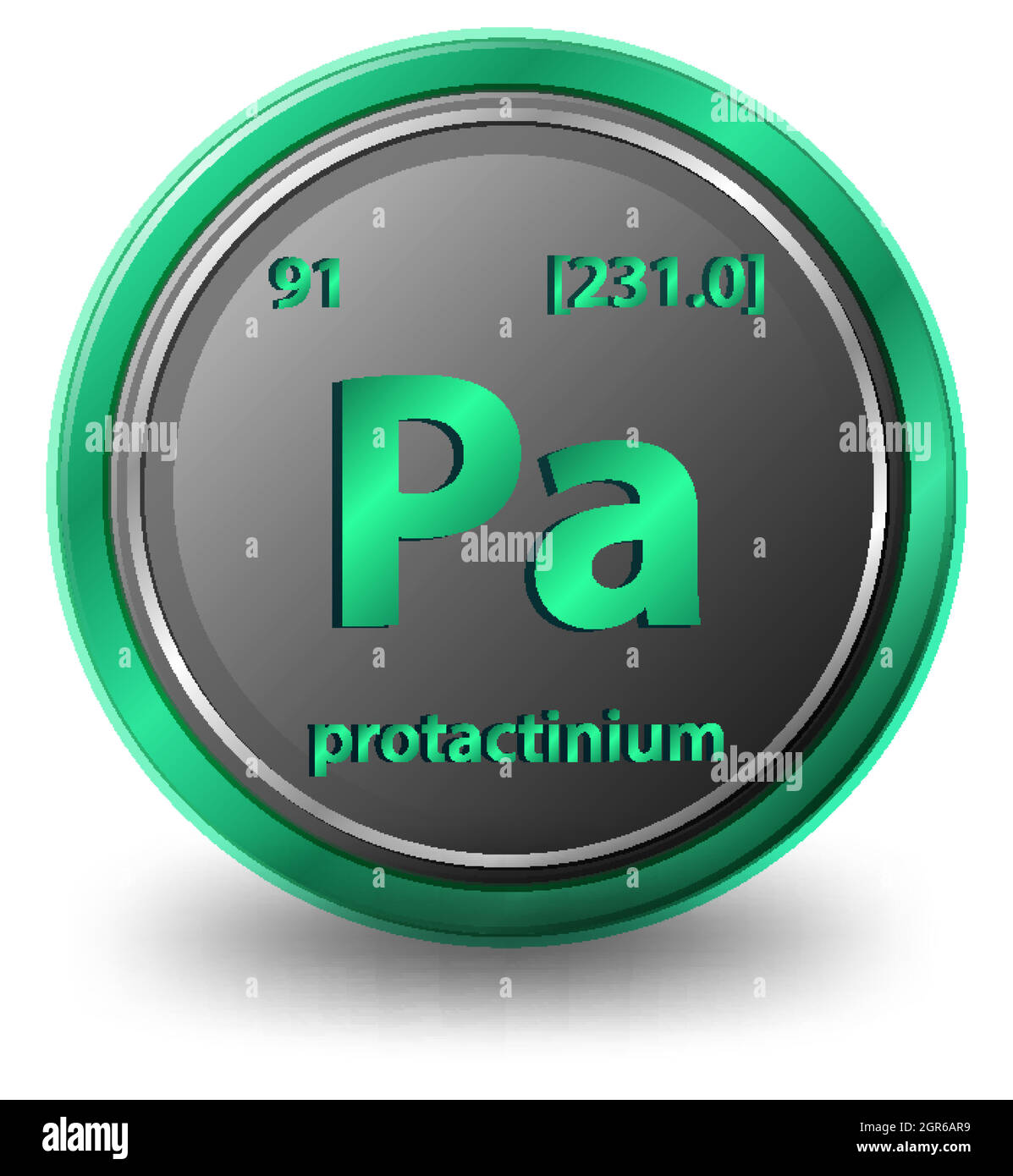 Protactinium chemical element. Chemical symbol with atomic number and ...