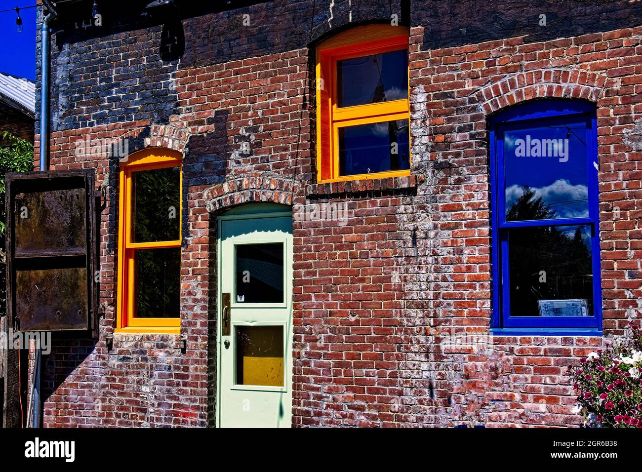 Rustic Roslyn Rear Entry - The colorful rear of a building in the town ...