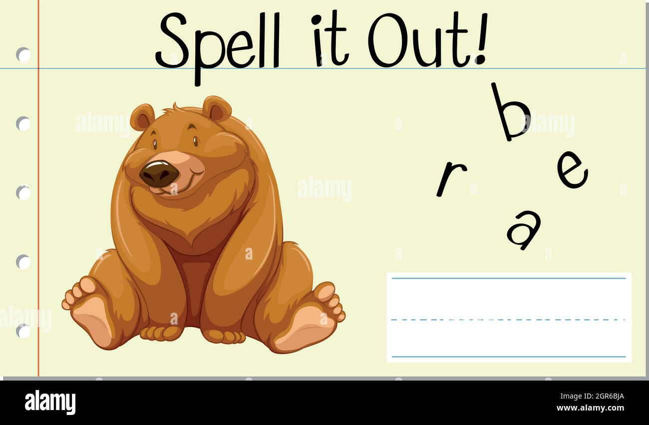 Spell English word bear Stock Vector Image & Art - Alamy
