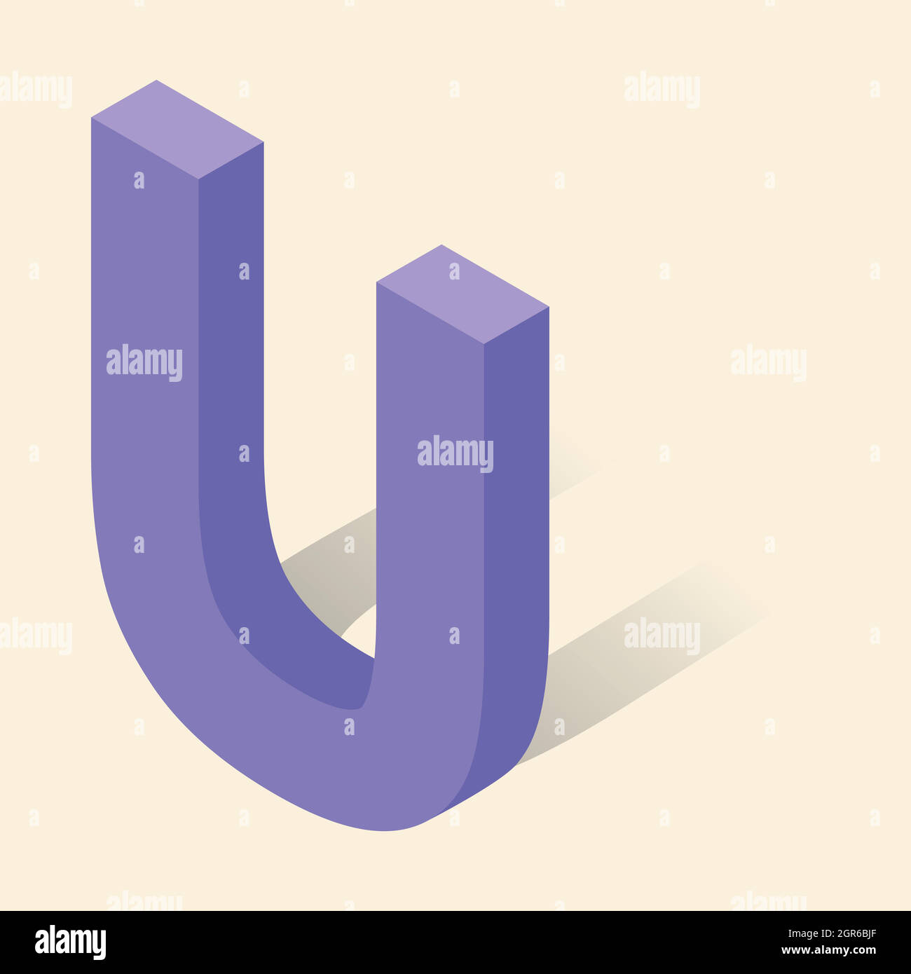 U letter in isometric 3d style with shadow Stock Vector Image & Art - Alamy