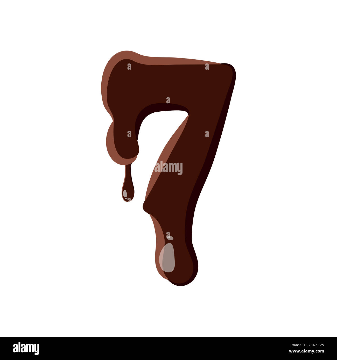 Number 7 from latin alphabet made of chocolate Stock Vector Image & Art ...