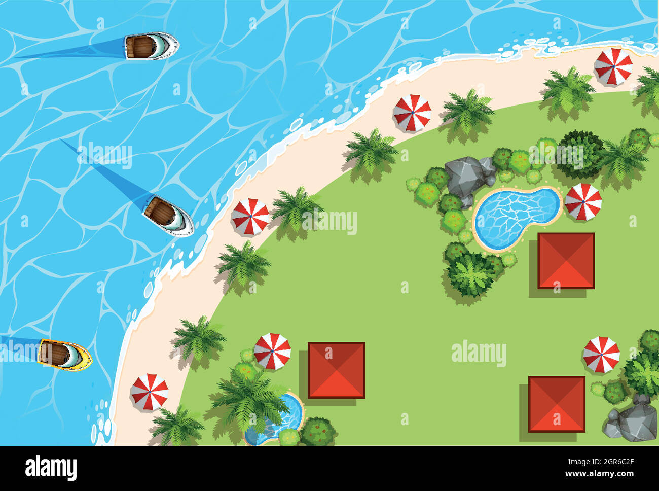 Ocean scene illustration Stock Vector Images - Alamy