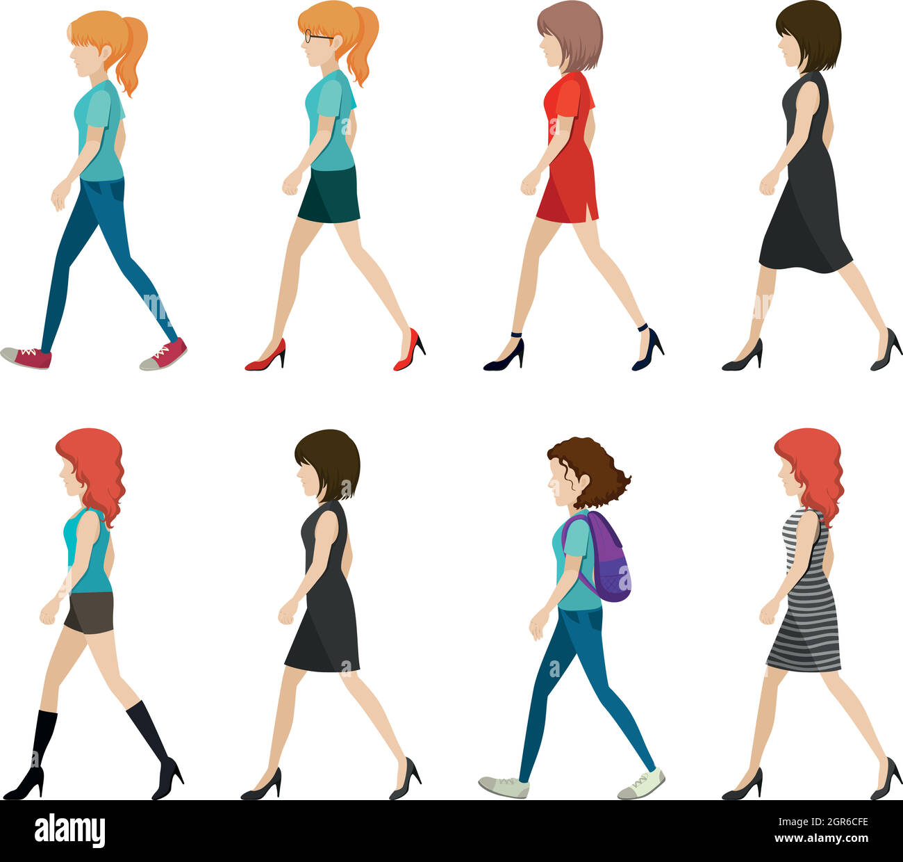 Walking left Stock Vector Images - Alamy