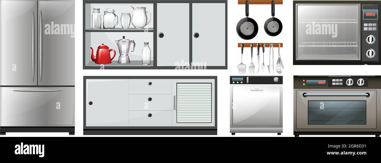 Kitchen appliances and furniture Stock Vector Image & Art - Alamy