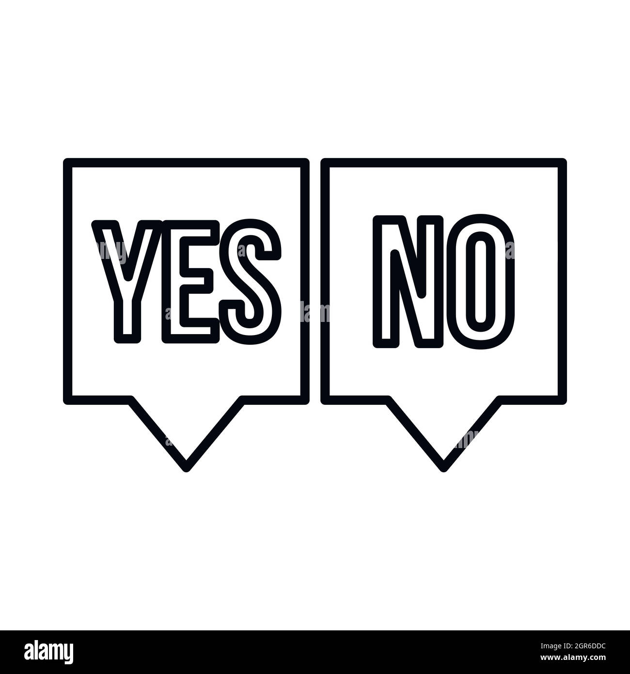 Check mark in speech bubbles icon, outline style Stock Vector Image ...