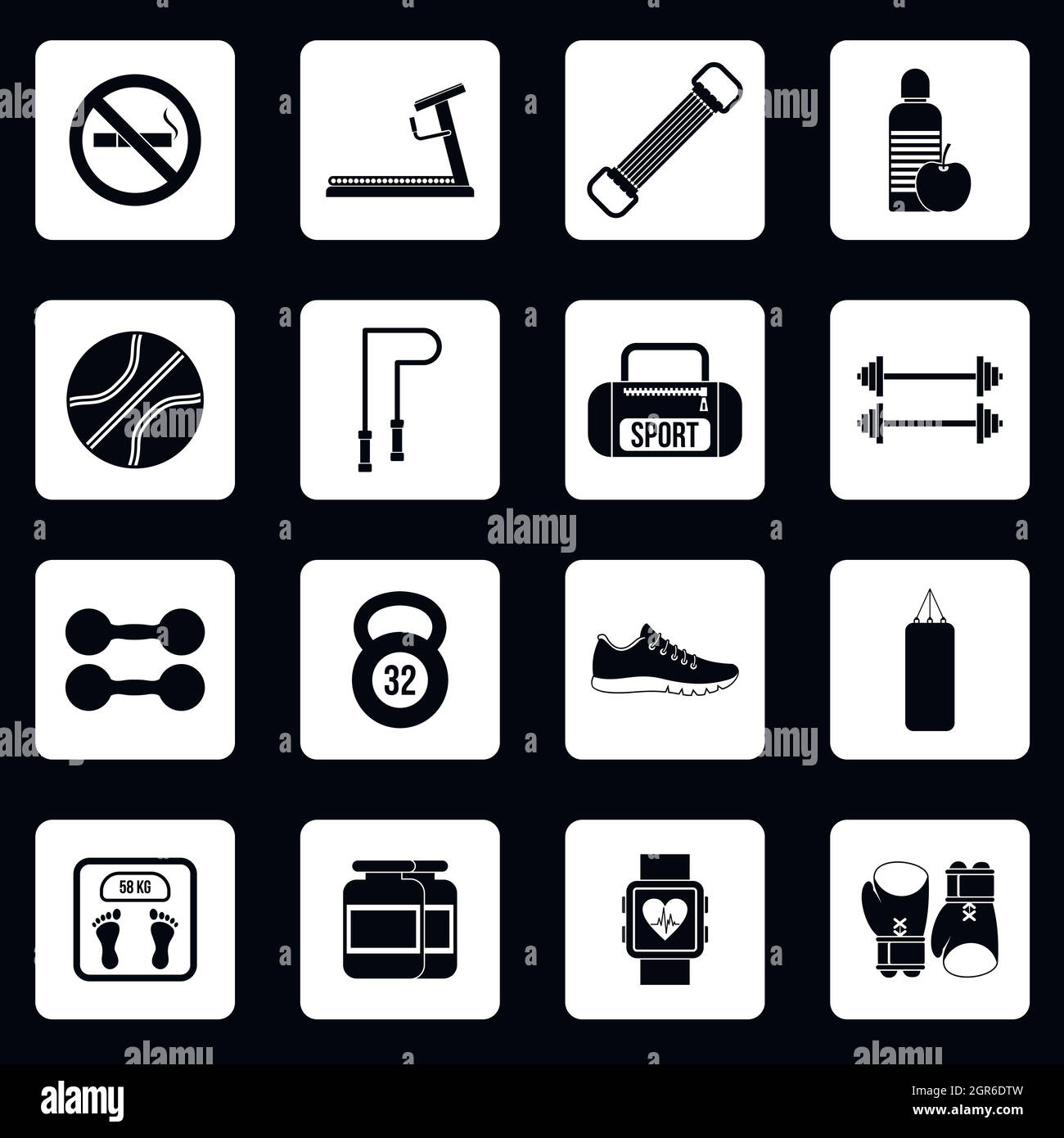 Fitness icons set, simple style Stock Vector Image & Art - Alamy