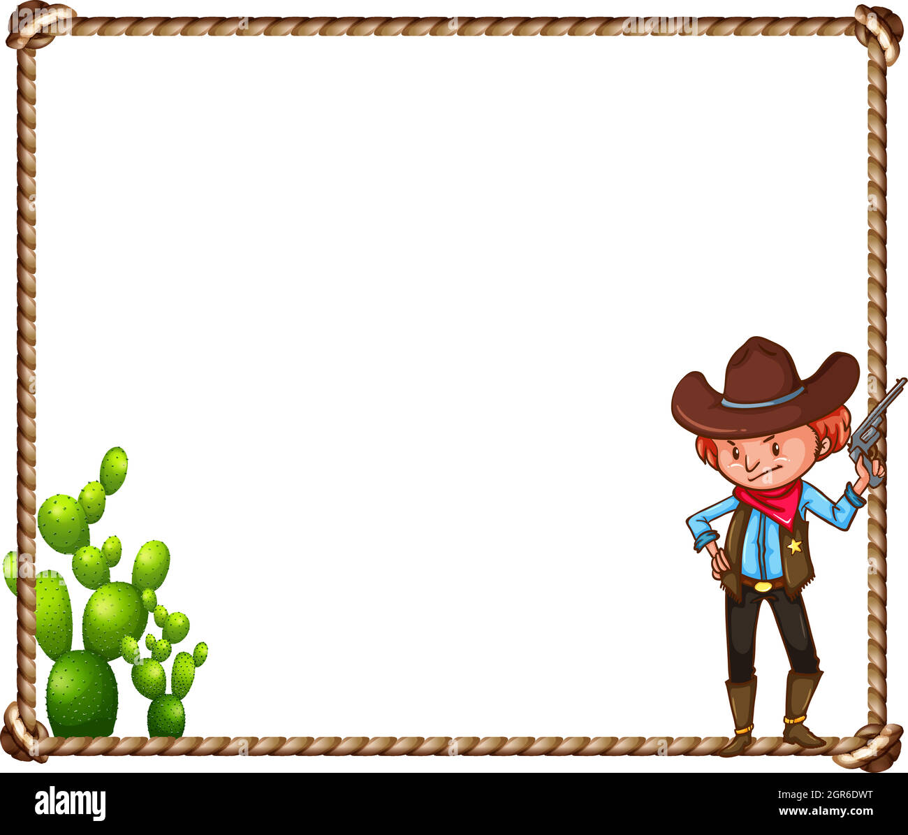 Cowboy rope frame background Stock Vector Images - Alamy