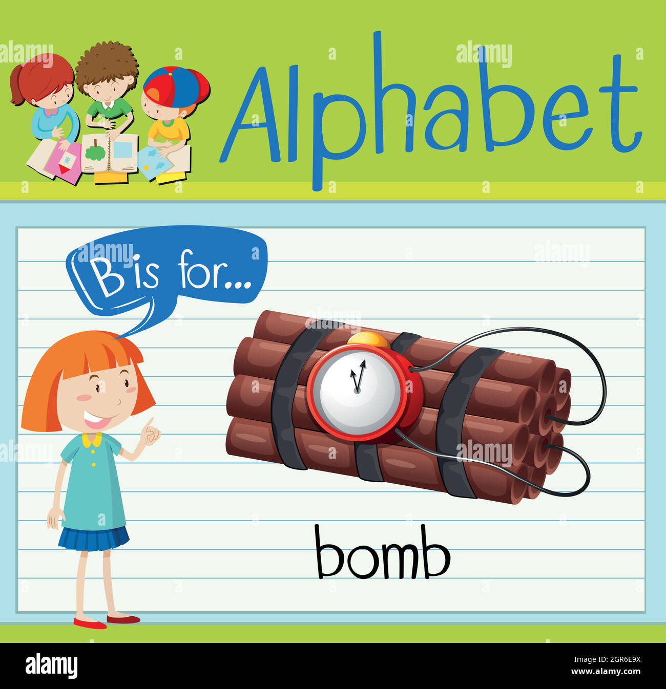 Flashcard letter B is for bomb Stock Vector Image & Art - Alamy