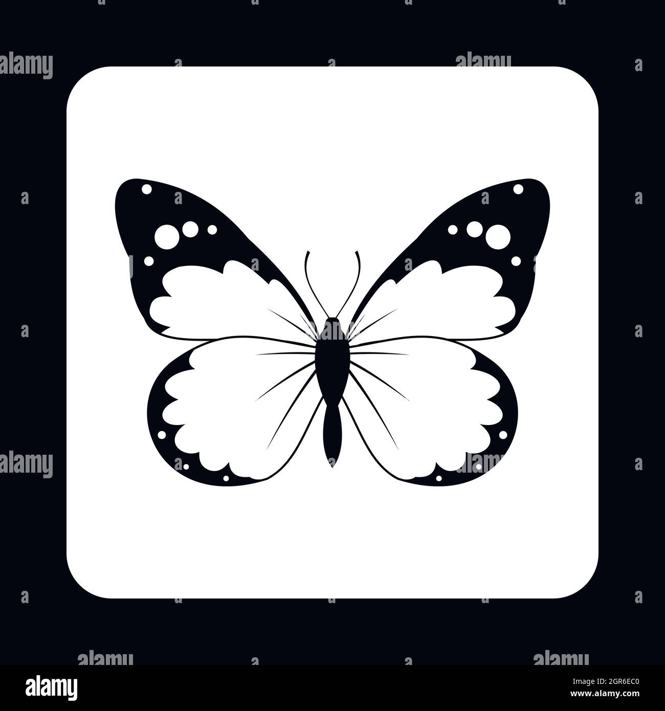 Insect butterfly with big wings icon, simple style Stock Vector Image ...