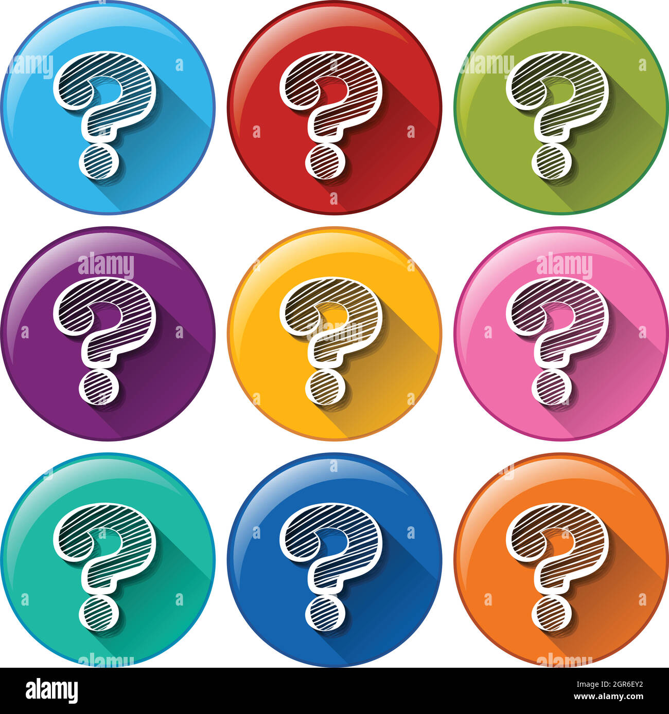 Round buttons with question marks Stock Vector Image & Art - Alamy