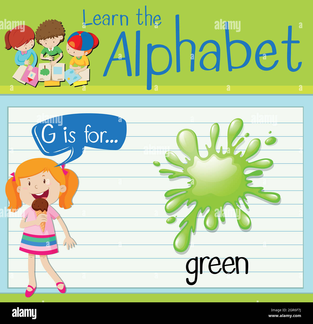Flashcard letter G is for green Stock Vector Image & Art - Alamy