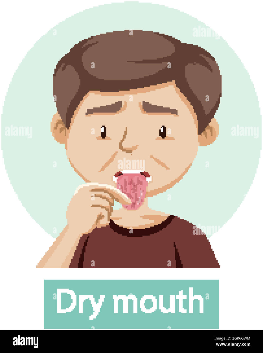 Cartoon character with dry mouth symptoms Stock Vector Image & Art - Alamy