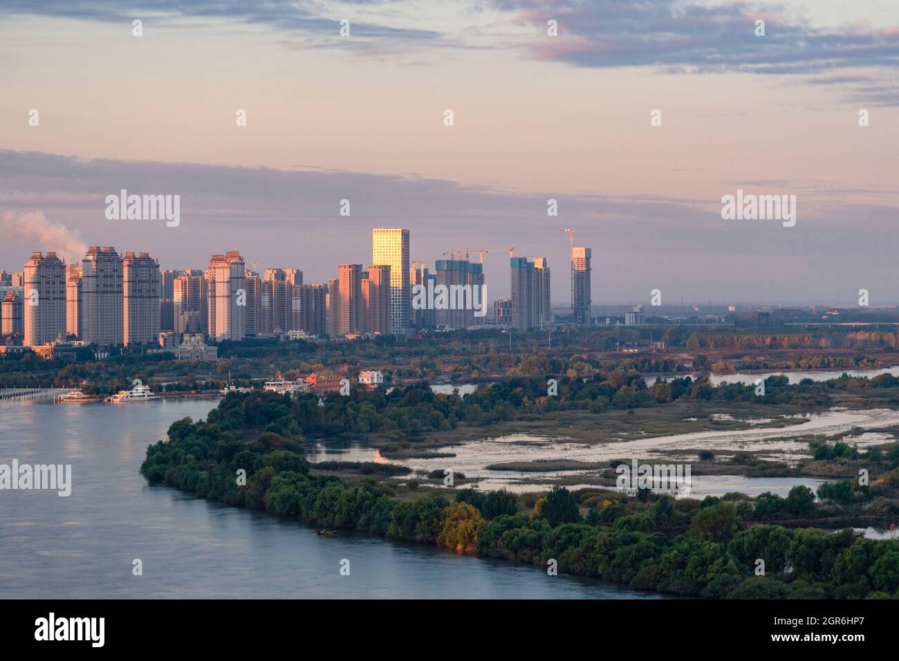 Harbin. 1st Oct, 2021. Photo taken on Oct. 1, 2021 shows the scenery of ...