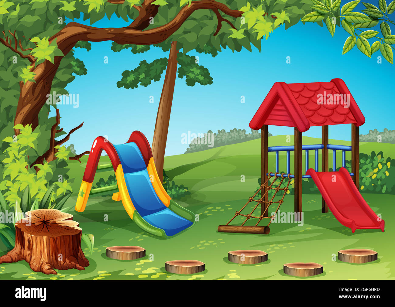 Playground in the park Stock Vector Image & Art - Alamy