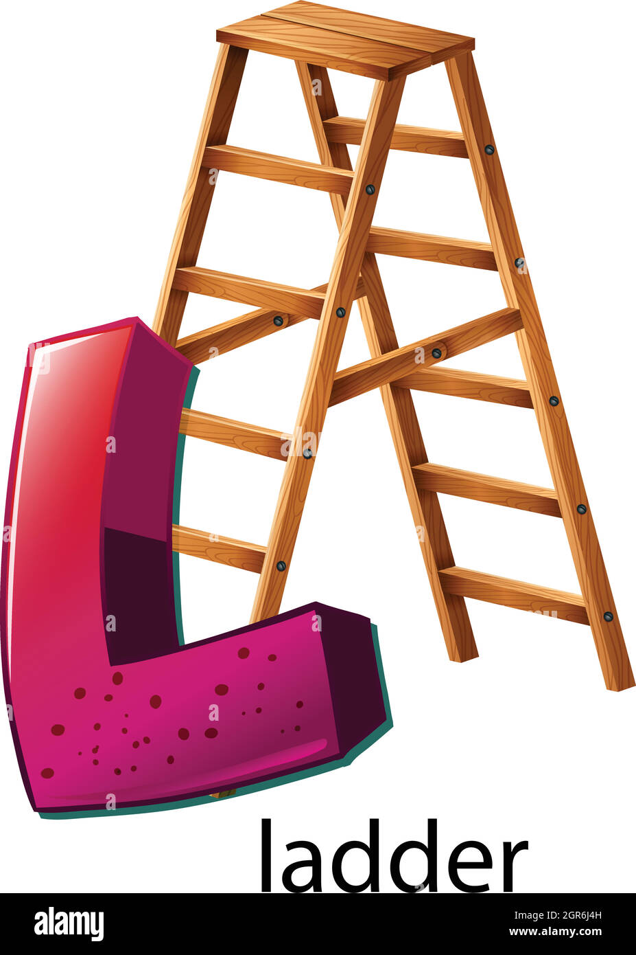 Flashcard letter wood illustration Stock Vector Images - Alamy